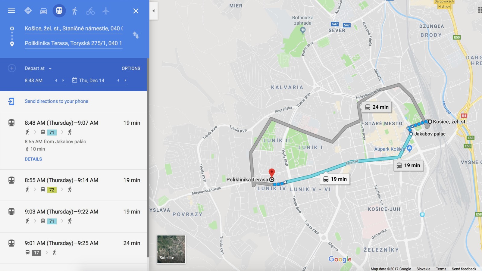 Štvrtým slovenským mestom s MHD v rámci Google Maps sú Košice